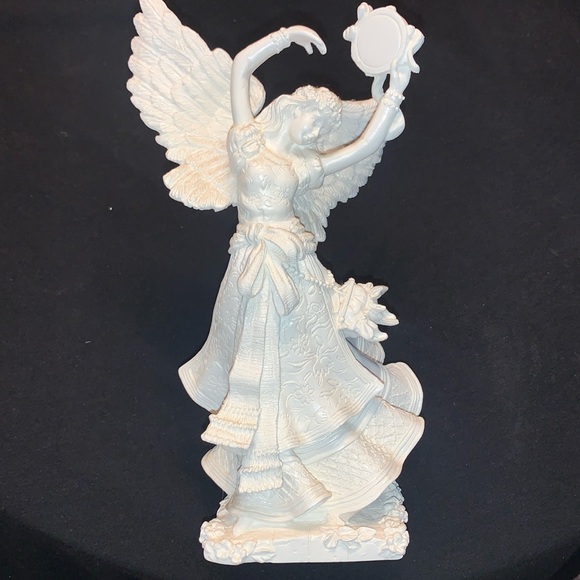 Art | Beautiful White Dancing Angel Gypsy Style W Tambourine Instrument ...
